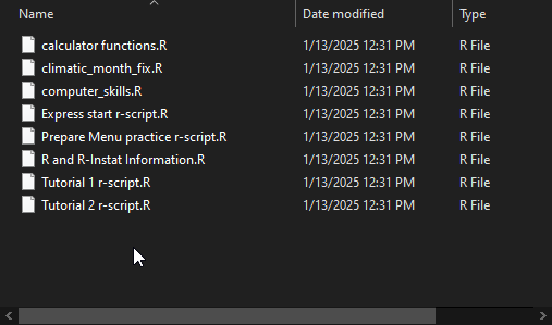 R-Instat Materials: Script Versions of our Practicals